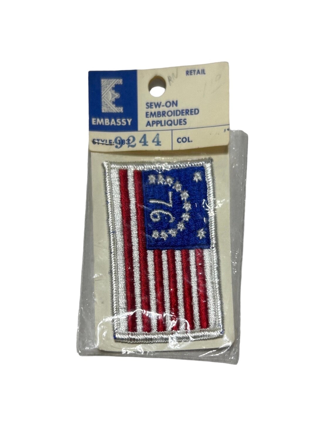 Vintage Embassy Trimmings USA Flag Embroidery Patch - Unopened ...
