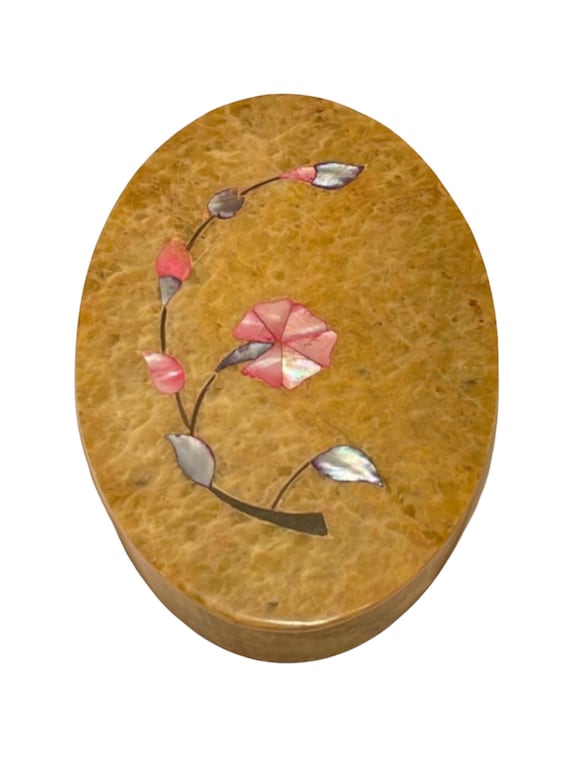 marble trinket box vintage - Gem