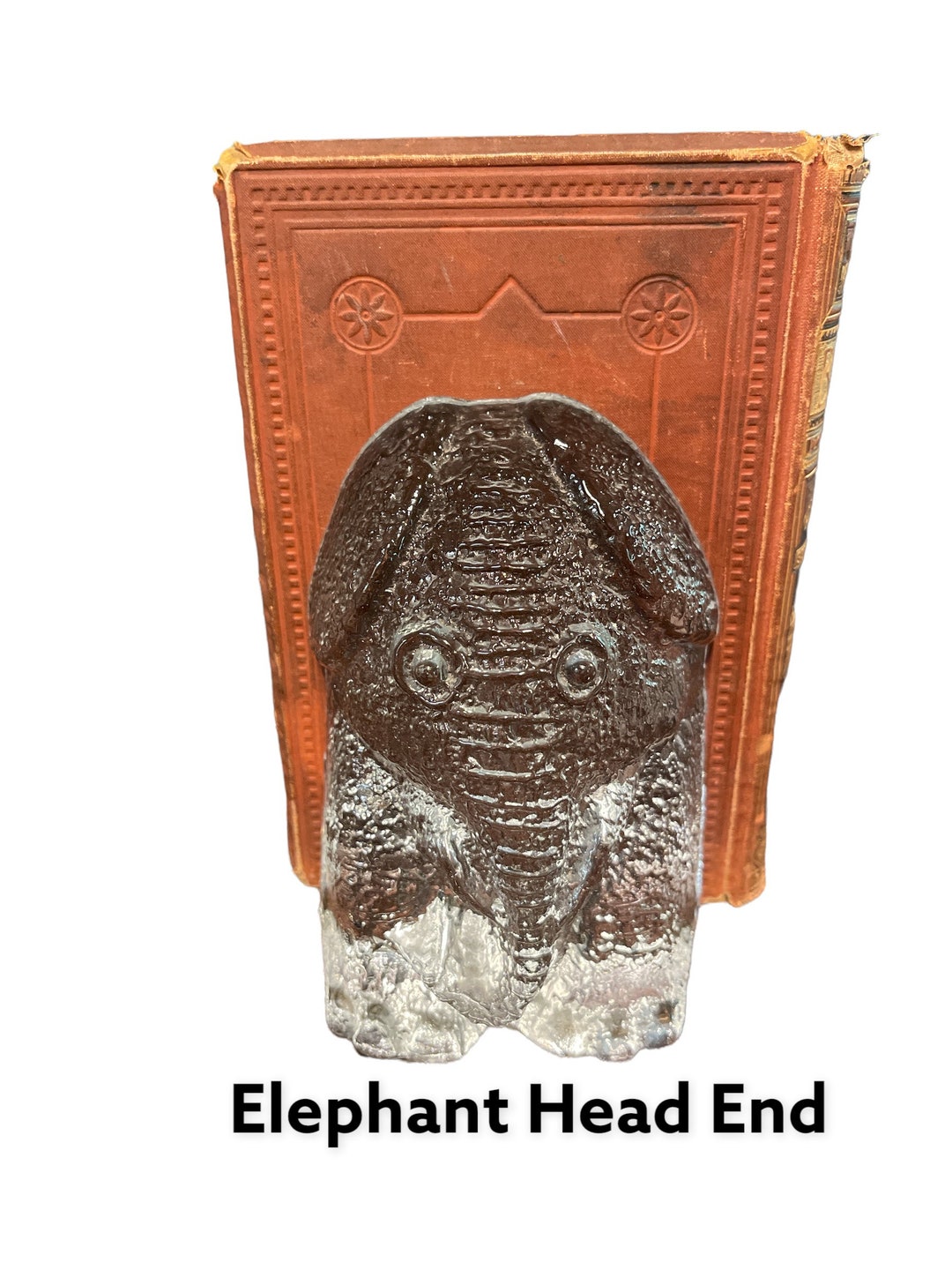 Blenko Glass Elephant Bookends - Etsy