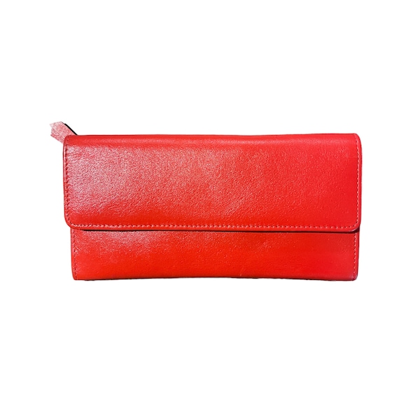 Red Leather Wallet - Etsy