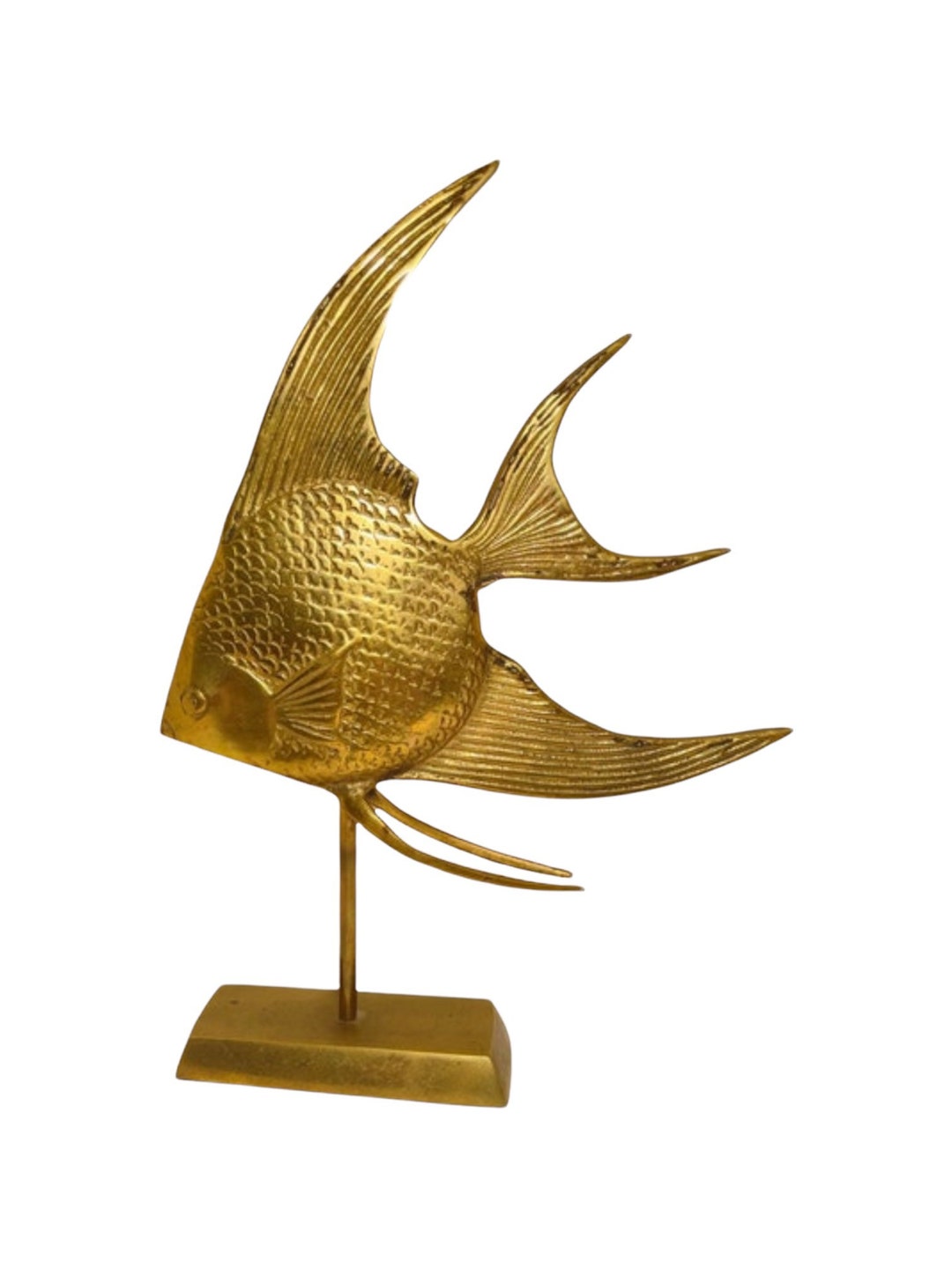 Vintage Brass Fish Statue - Etsy