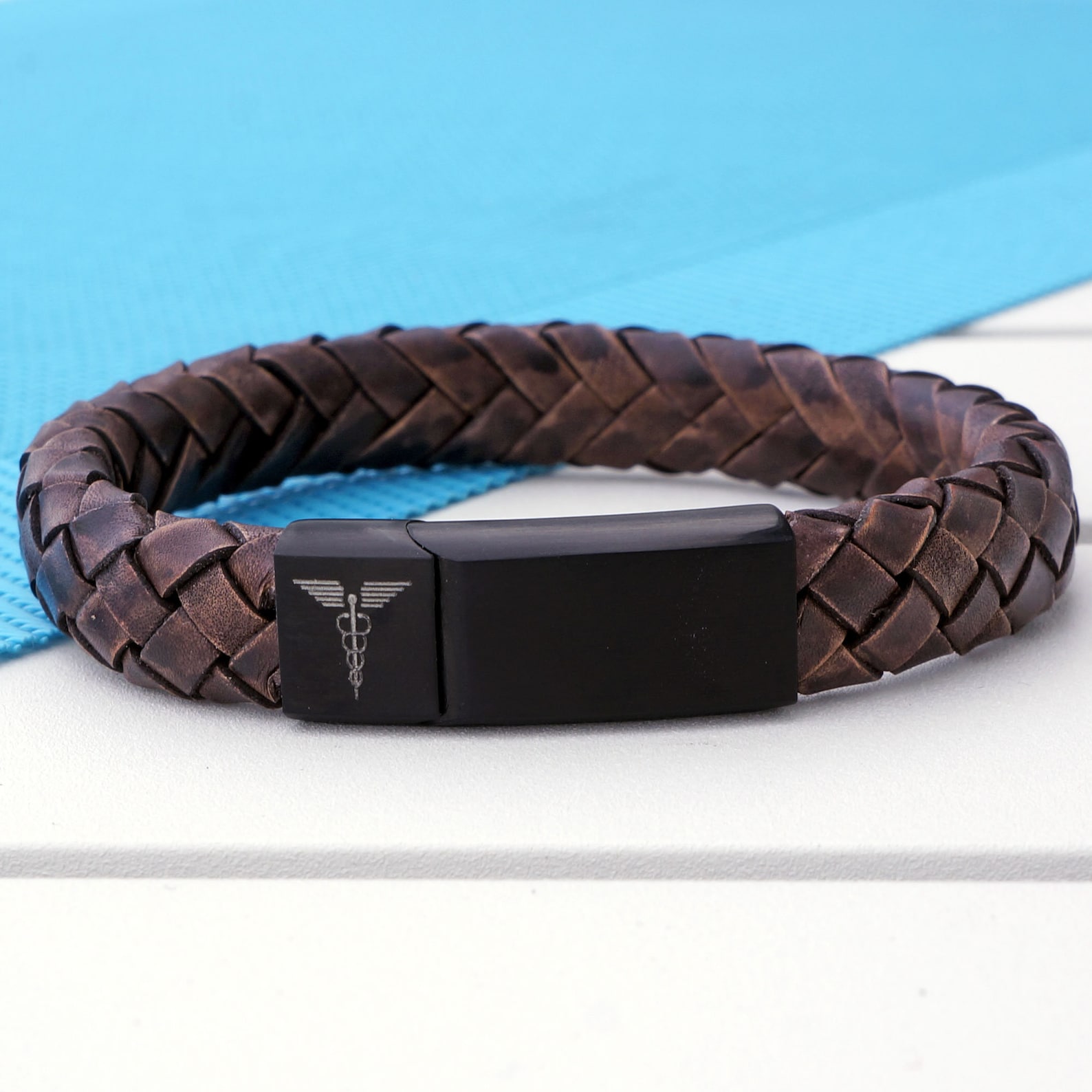 Red Medical Alert ID Bracelet With Soft Leather Personalised, Any ...