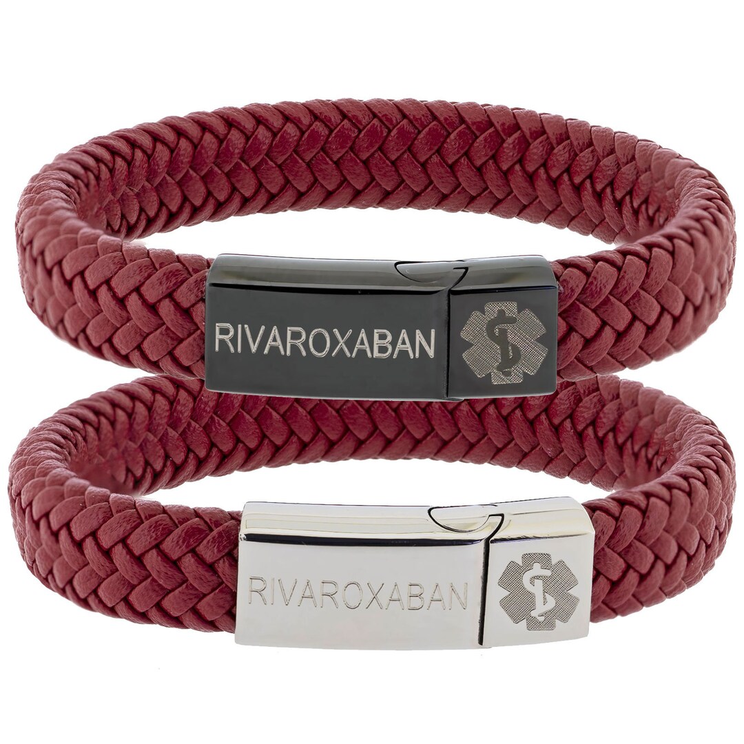 Medical Alert Wristbands Bracelets / Leather Look ID Band / Medical ...