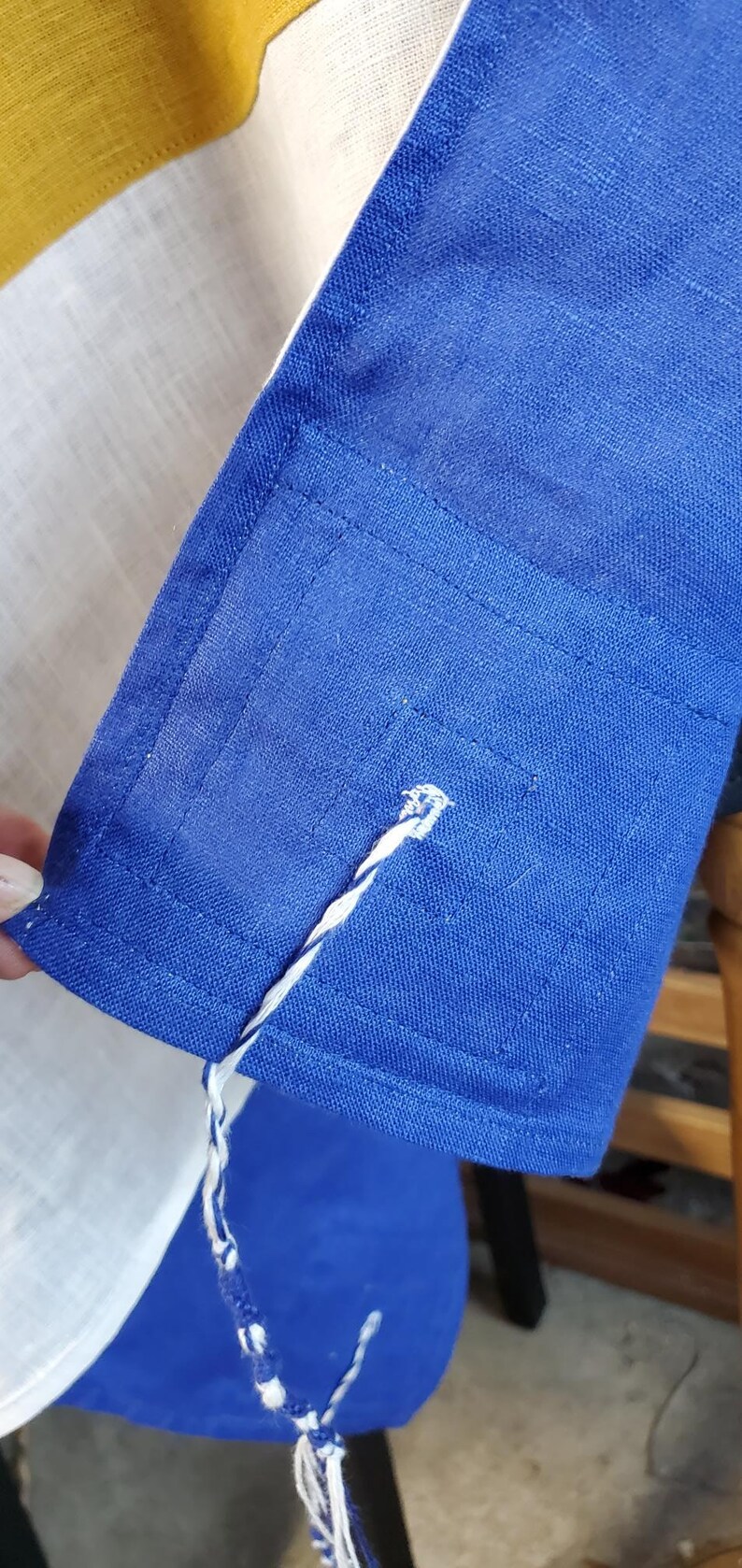 Stones of Light Linen Tallit Prayer Shawl | Royal Blue & Gold Stripes ...