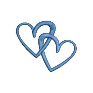 Hearts Linked |2" X 1.5" | Digital Download Embroidery Files | 2 Satin ...