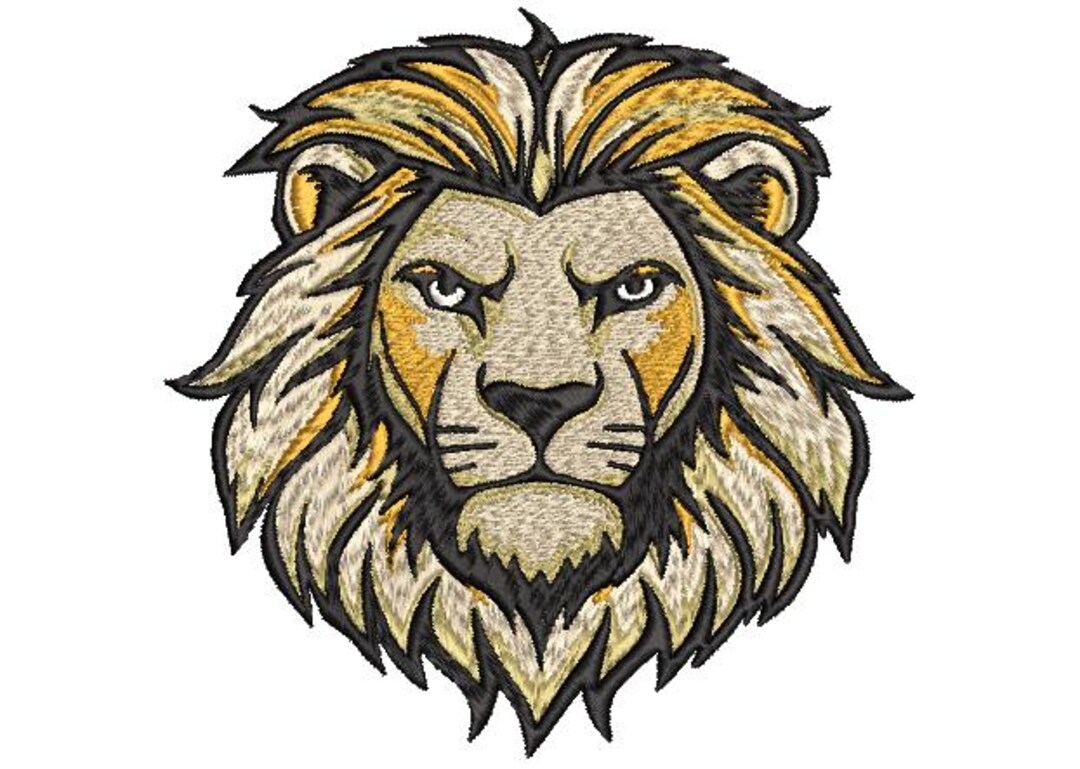 Lion Head 5 Color Digital Download Embroidery File - Etsy