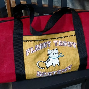 Flabby Tabby Acatemy Duffle Bag Embroidered Sports Bag - Etsy
