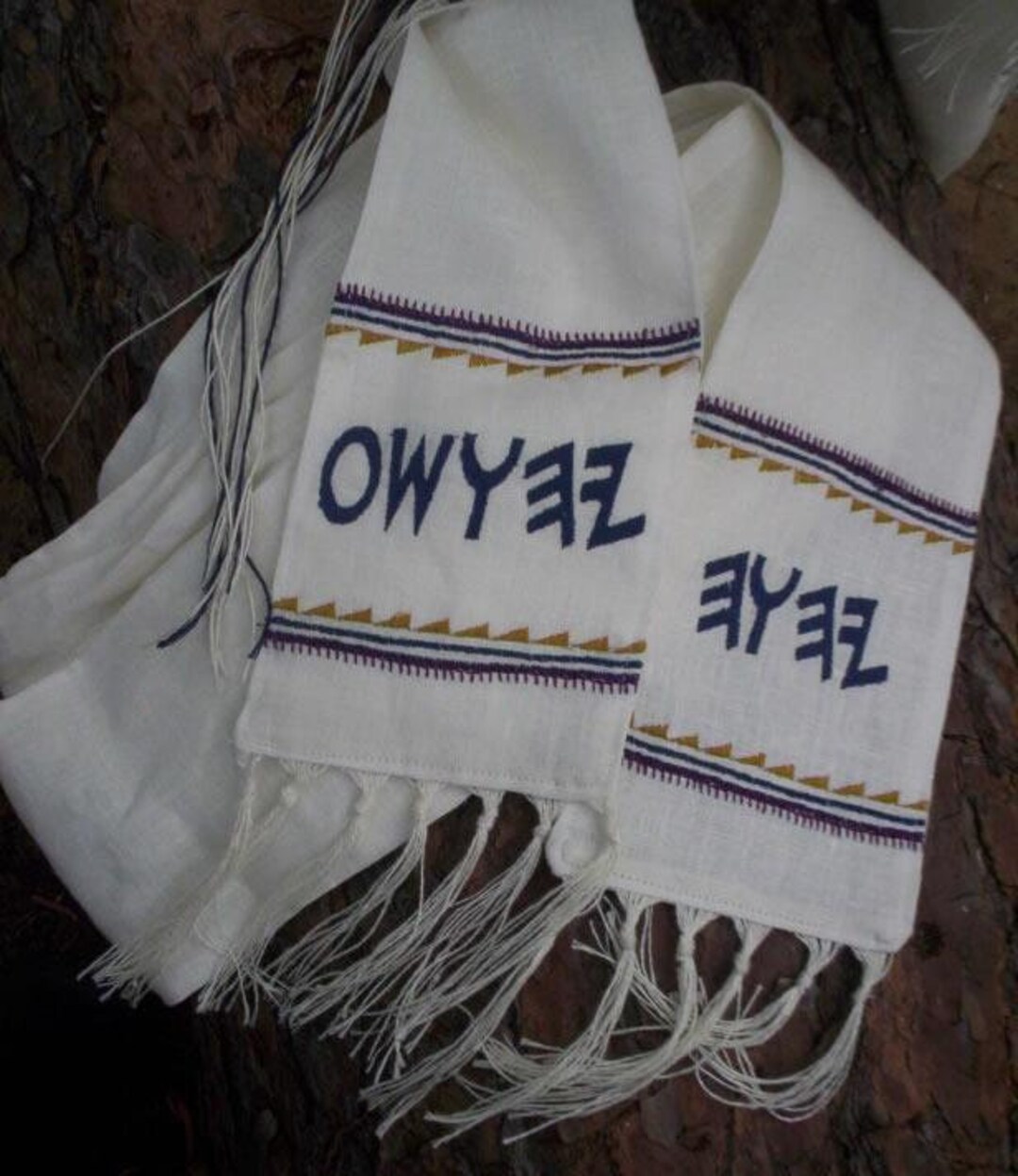 Zebulon Sash Embroidered Linen Sash Mitre | Hebrew Israelite Turban ...
