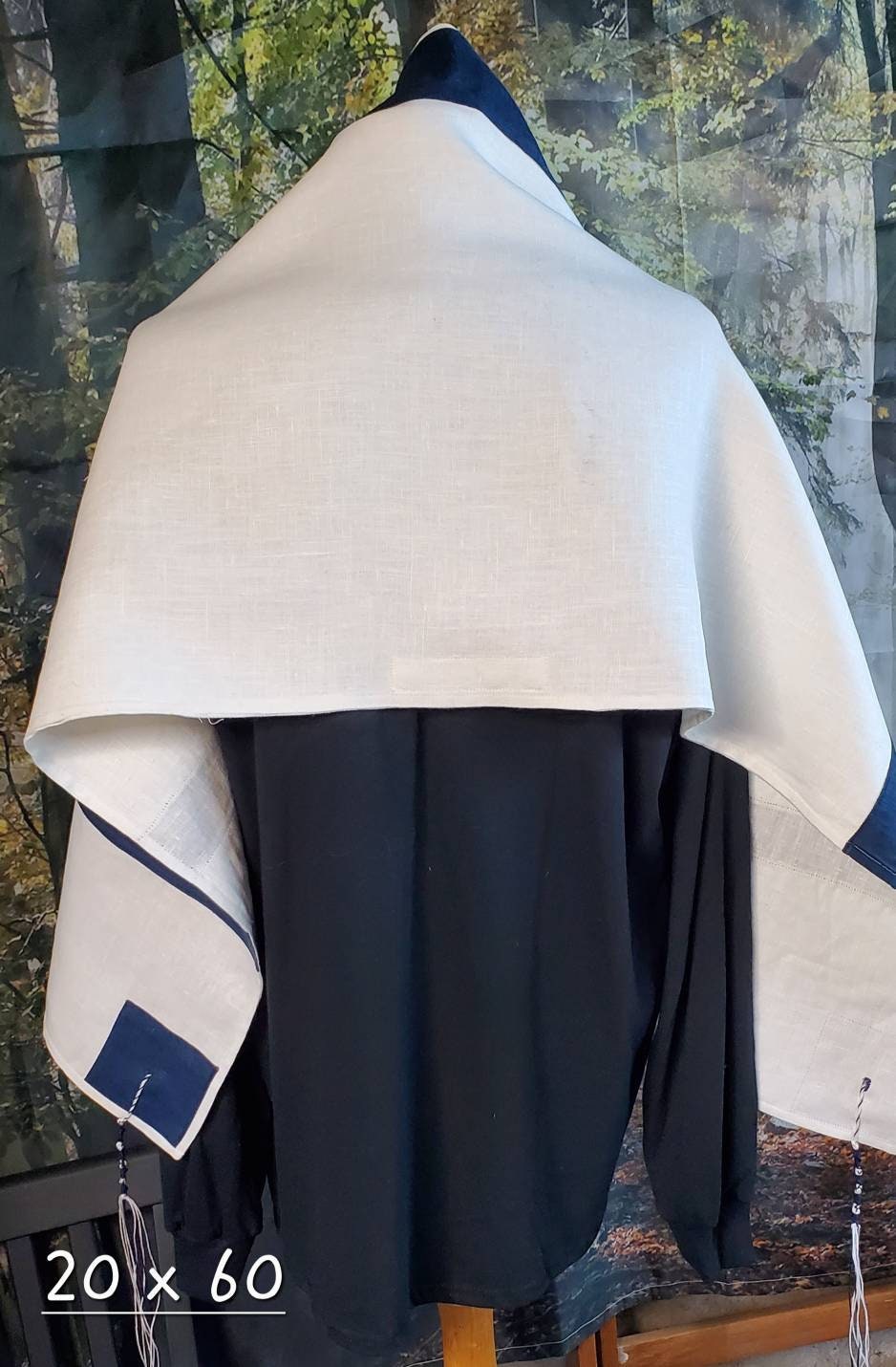 Ancient Days Tallit | 2 Color 100% Linen Medium Weight | Prayer Shawl ...