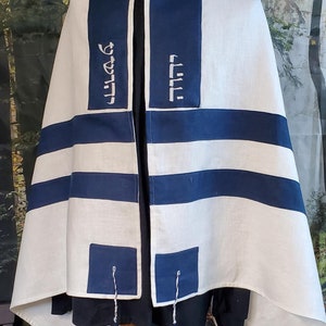 Ancient Days Tallit | 2 Color 100% Linen Medium Weight | Prayer Shawl ...