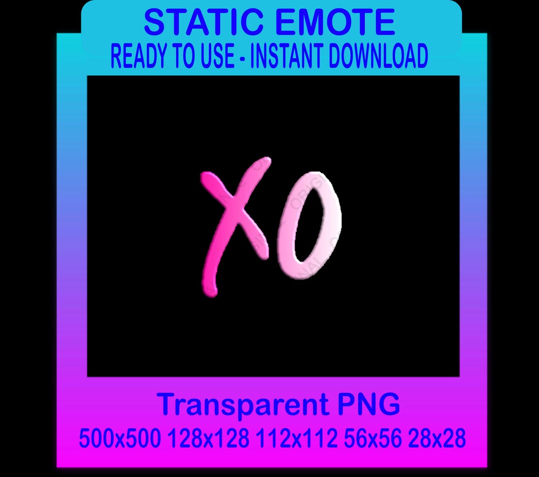 XO PINK Static Stream Emote | 5 Sizes | (digital Download) - Etsy UK