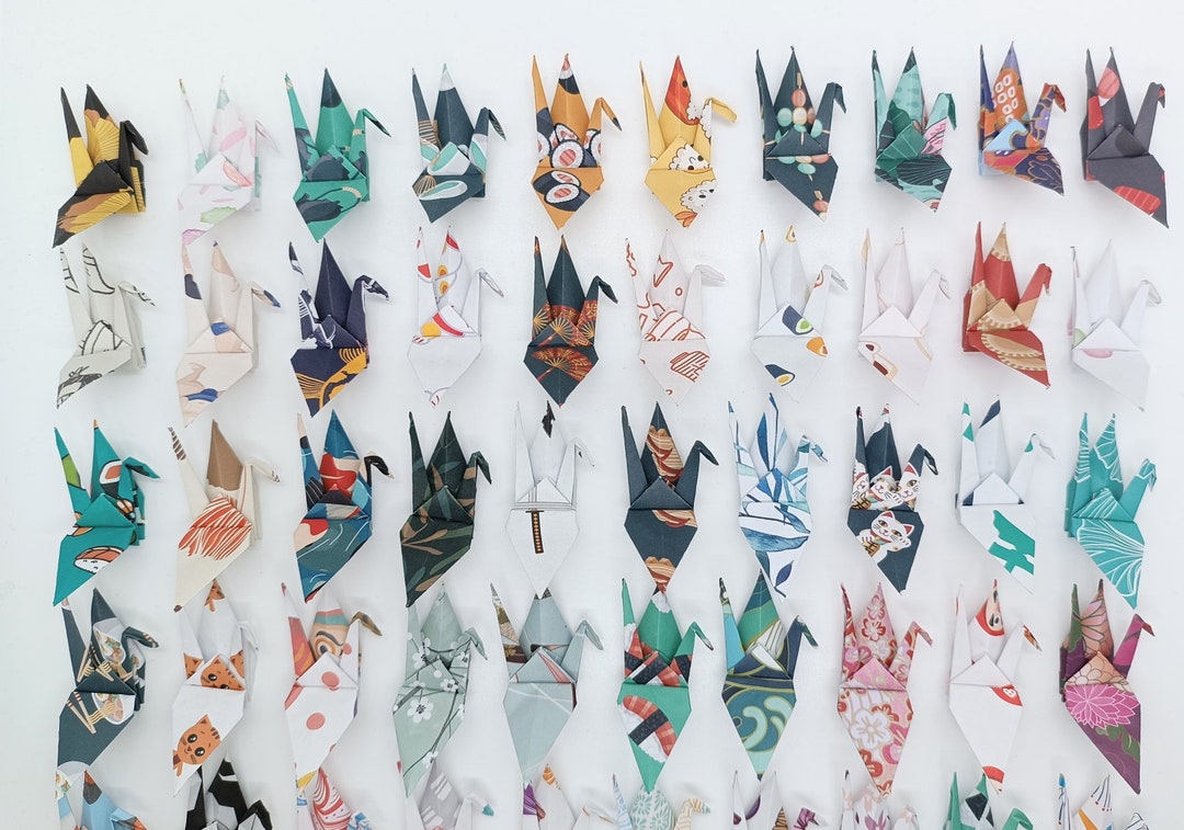 Lot of 50 Japanese Origami Cranes Japanese Cranes Origami Sushi Maki ...