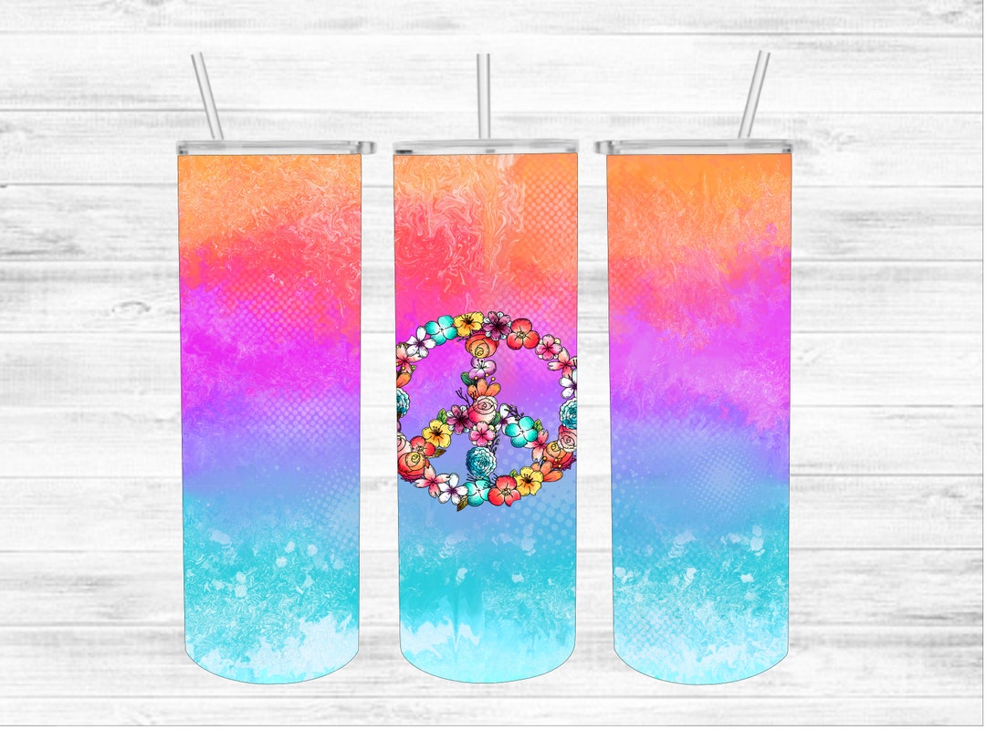 Peace Sign Pastel Water Colors Tumbler Design Digital Download - Etsy