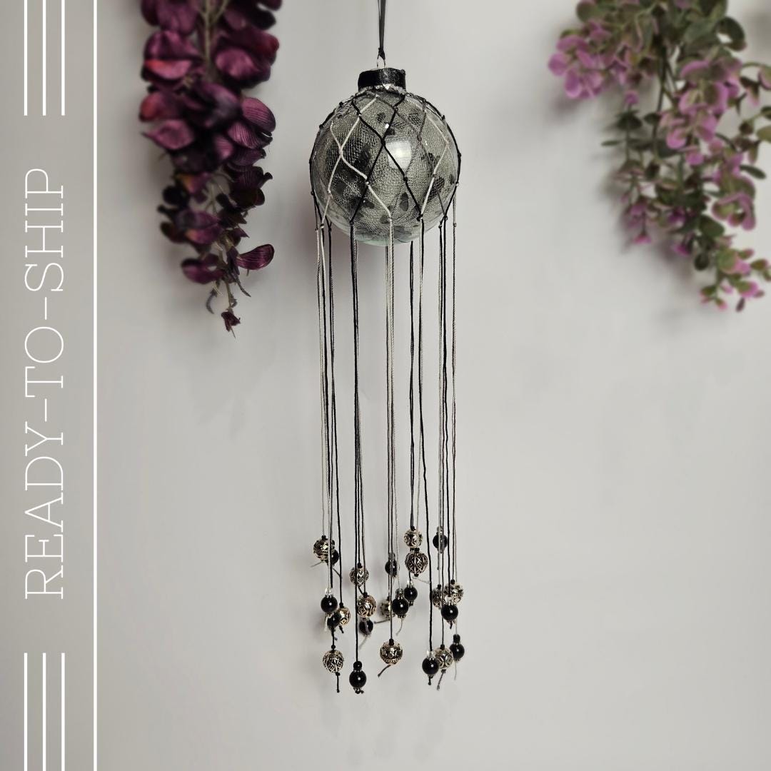 Obsidian Crystal Witchball Witch Ball Glass Decor, Altar Housewarming ...