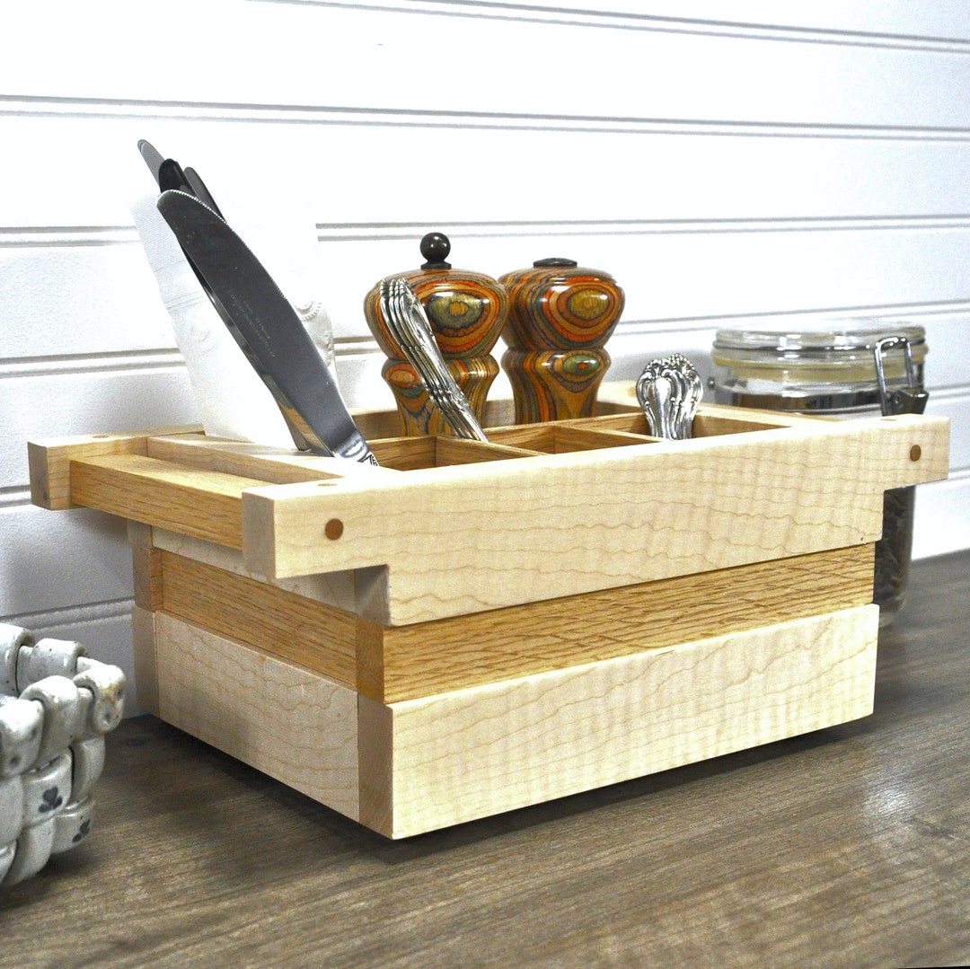 Gorgeous Dining Table Organizer in Stunning Tiger Maple and White Oak ...