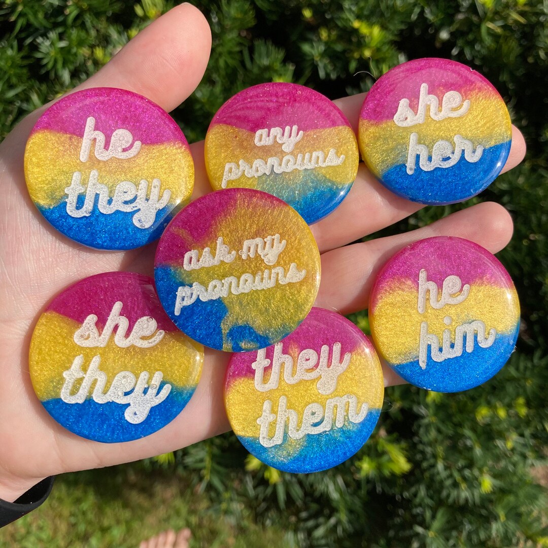 Pansexual Pride Pronoun Pins/ Keychain/ Magnet - Etsy