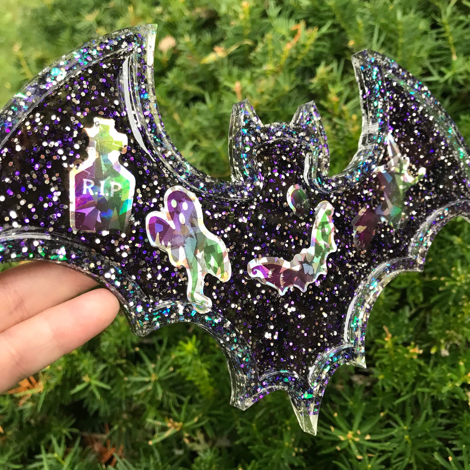 Sparkly bat tray | Etsy