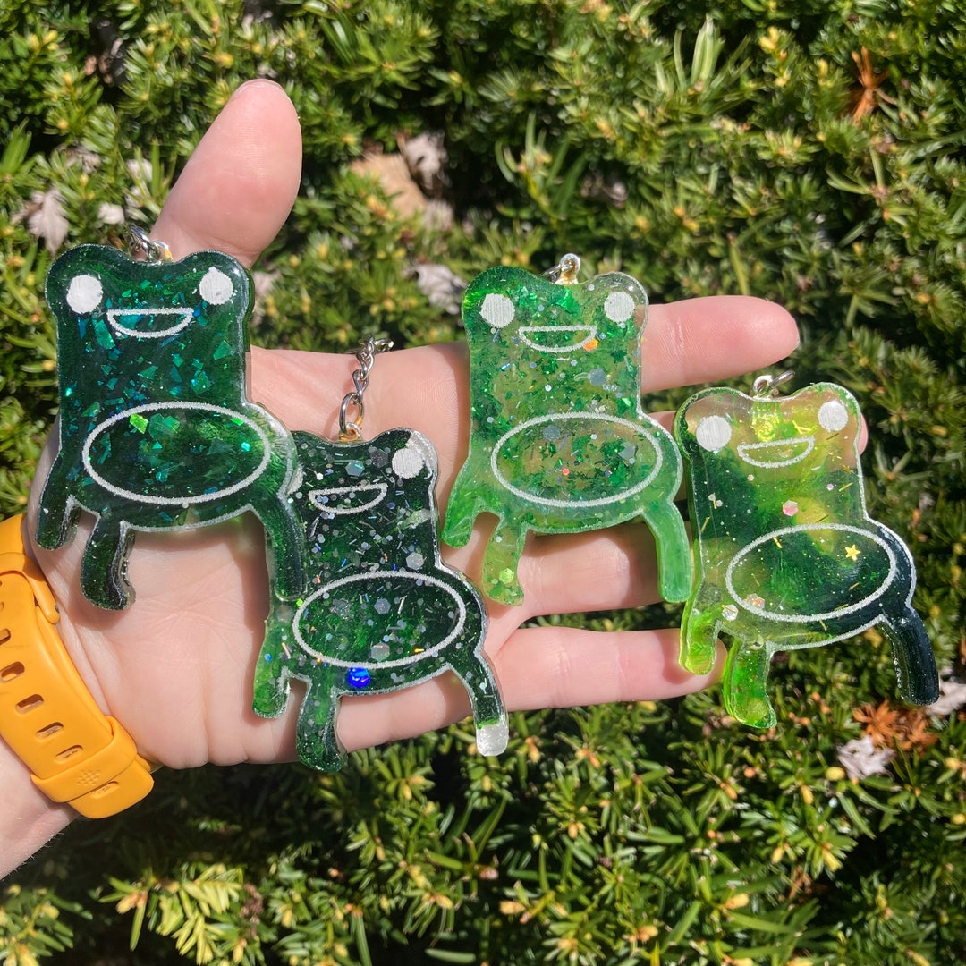 Froggy Chair Keychains- Loopcoopshop Green Resin Animal Crossing Gift ...