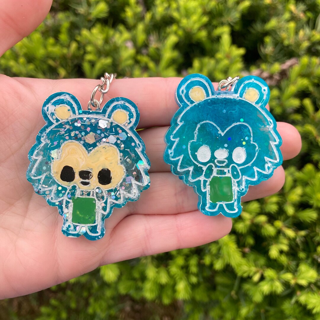 Mable Porcupine Keychains- Loopcoopshop Green Resin Animal Crossing ...