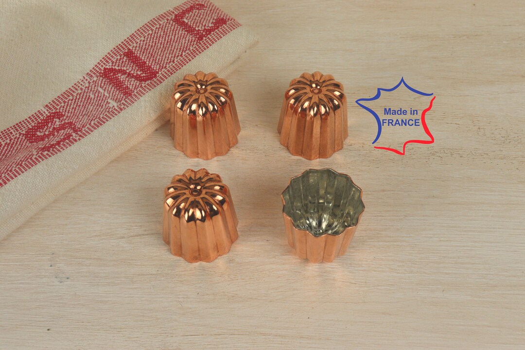 Set of 4 Copper Canele Molds Mini Size 1.5 Inches Professional Quality ...