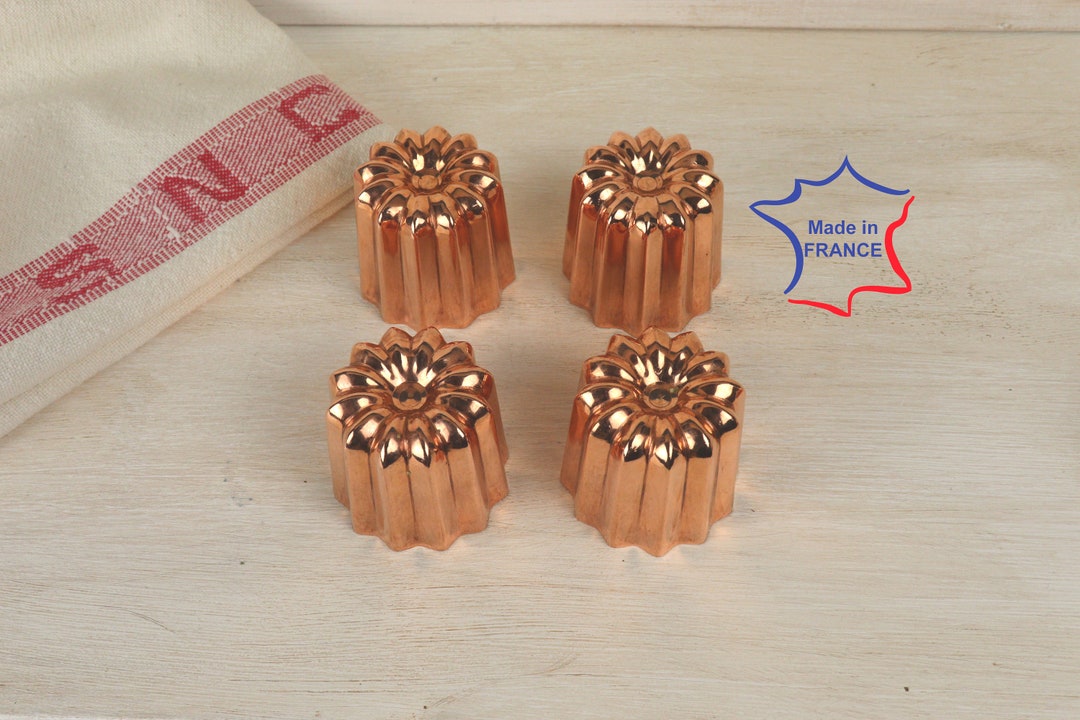 4 Copper Canele Molds Medium 1.75 Inches Set of 4 Professional Quality ...