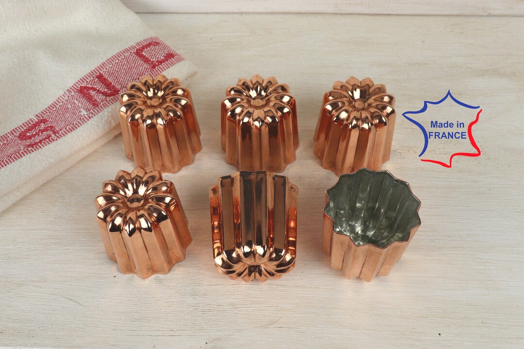 6 Copper Canele Molds Large 2.1 Inch Set of 6 Professional Quality 55 ...