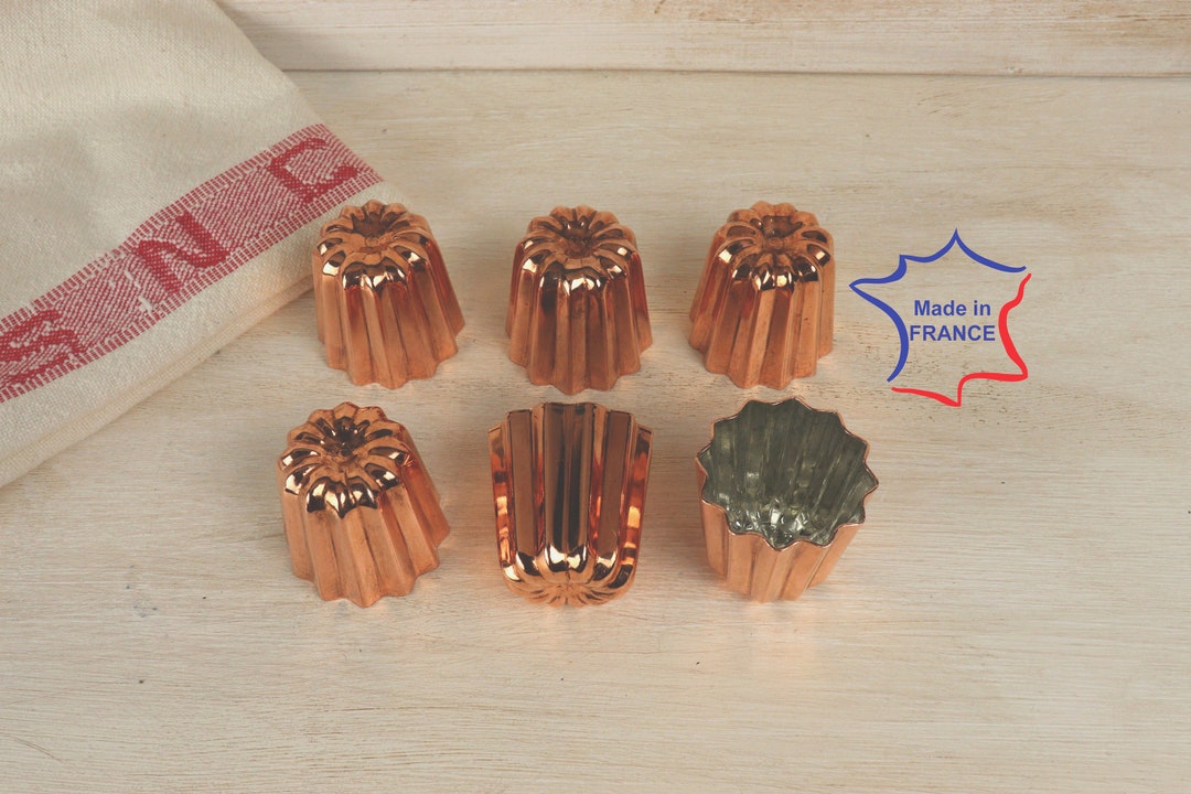 6 Copper Canele Molds Medium 1.75 Inches Set of 6 Professional Quality ...