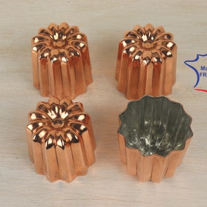 4 Copper Canele Molds Medium 1.75 Inches Set of 4 Professional Quality ...