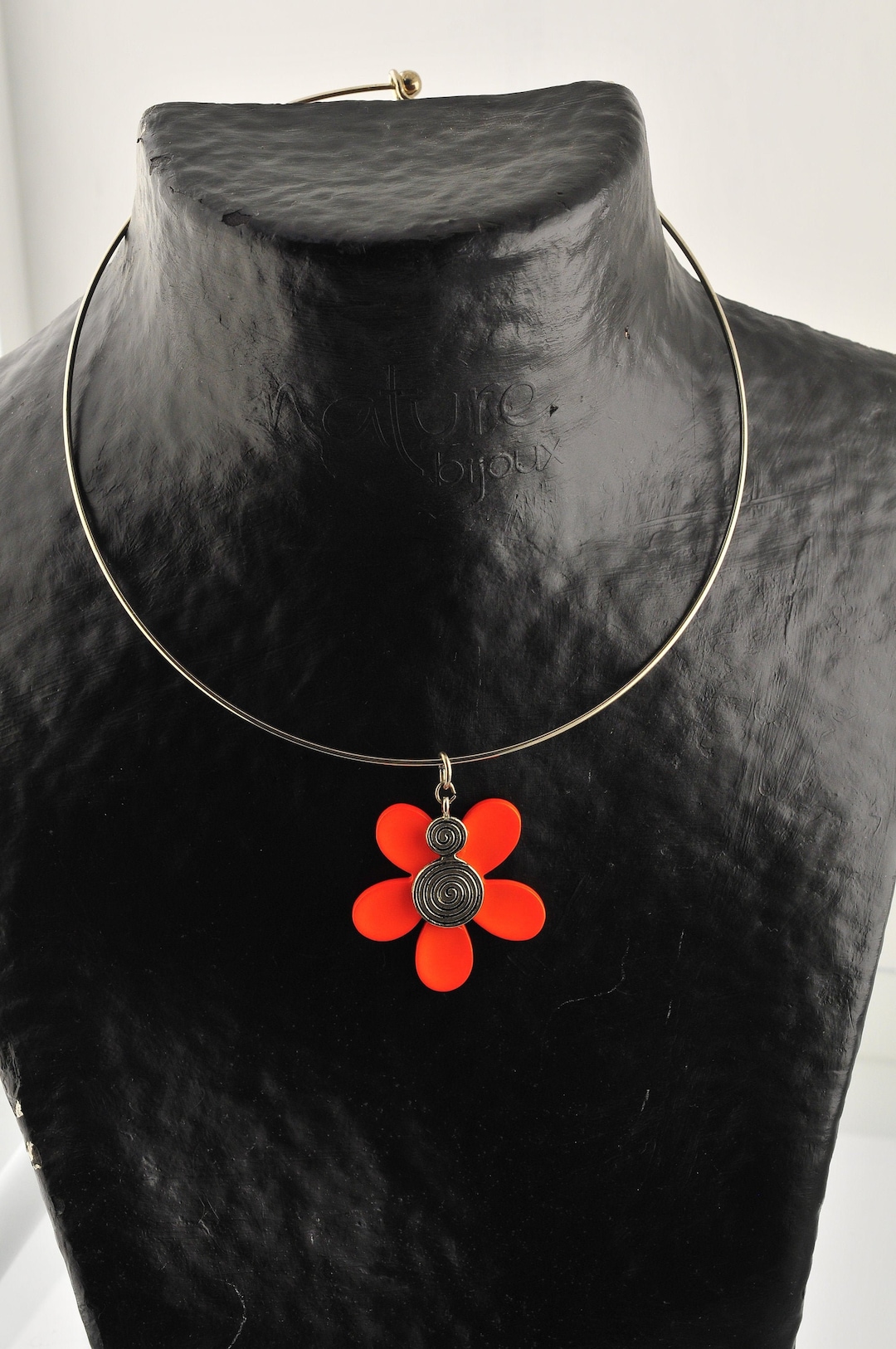 5 Collier/ras Models of Silver Neck and Resin Flower - Etsy