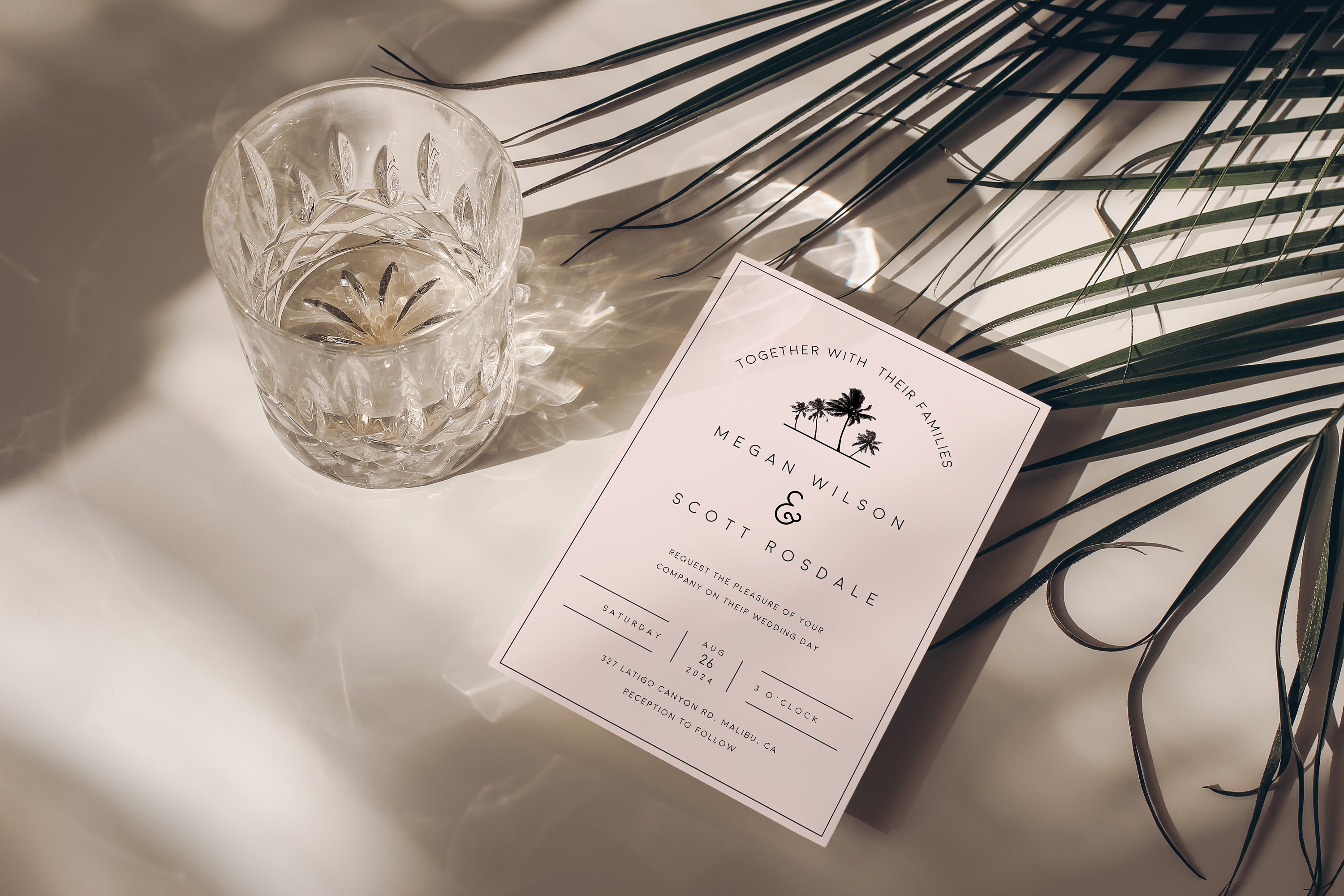Vera - Monogram Wedding Invitation Template, Simple Elegant Printable ...