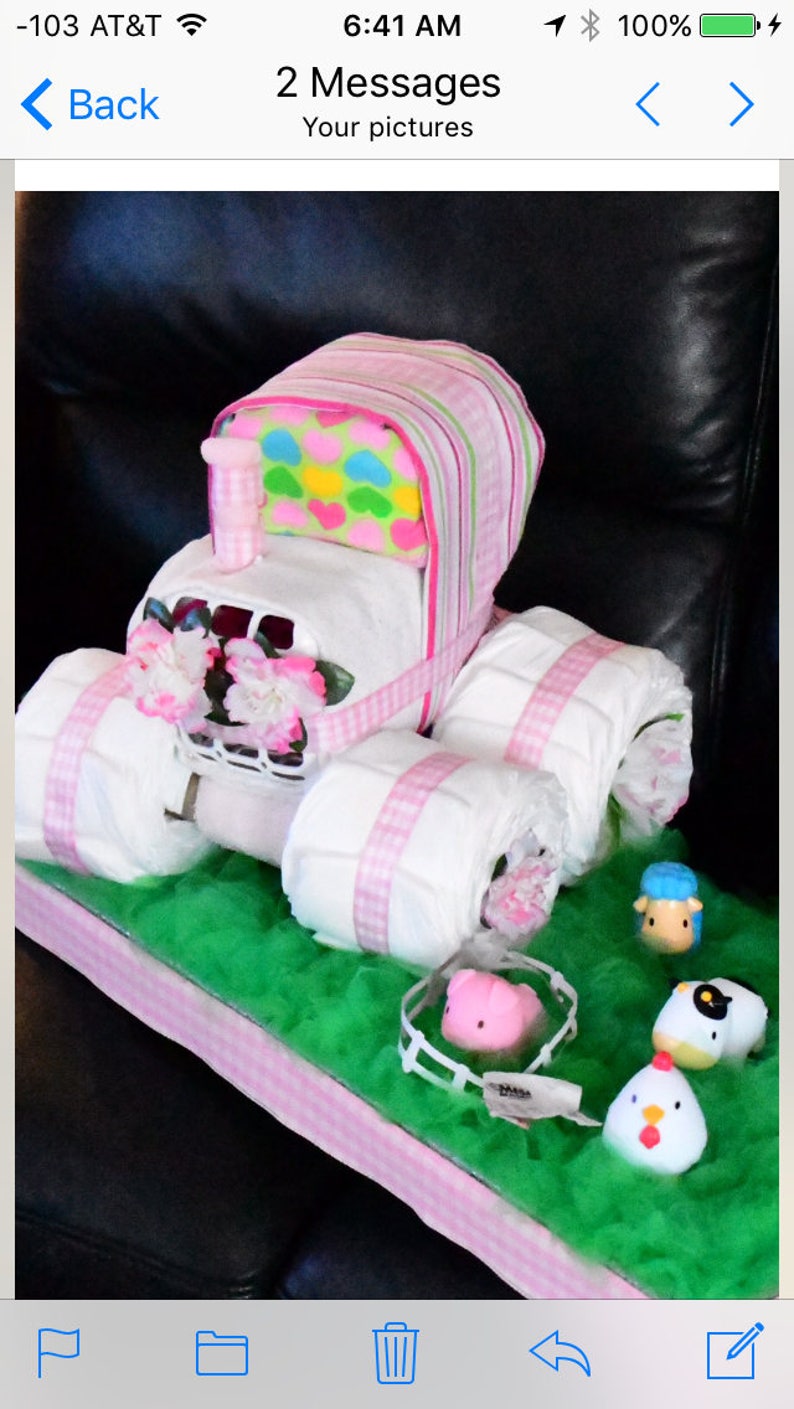 Tractor Diaper Cake - Etsy