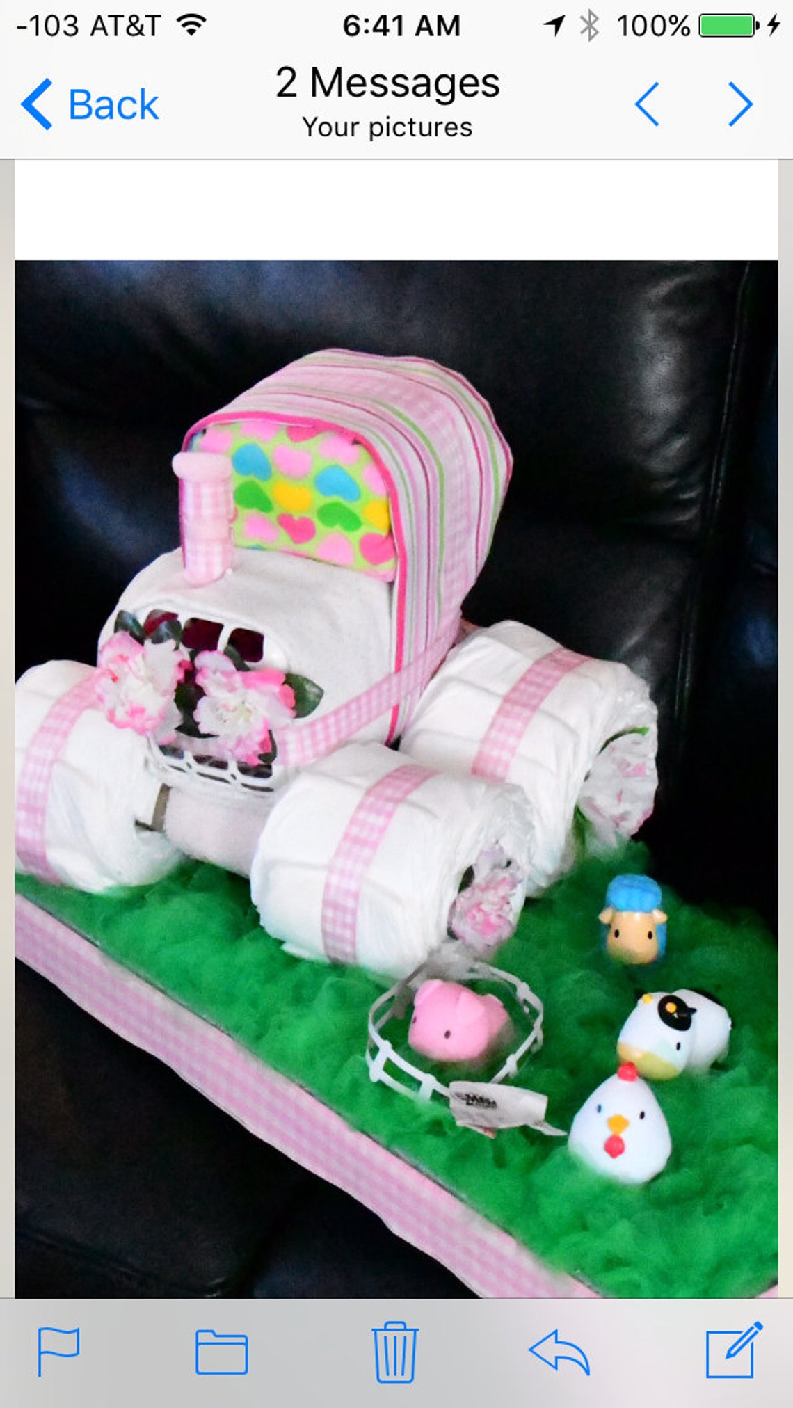 Tractor Diaper Cake - Etsy