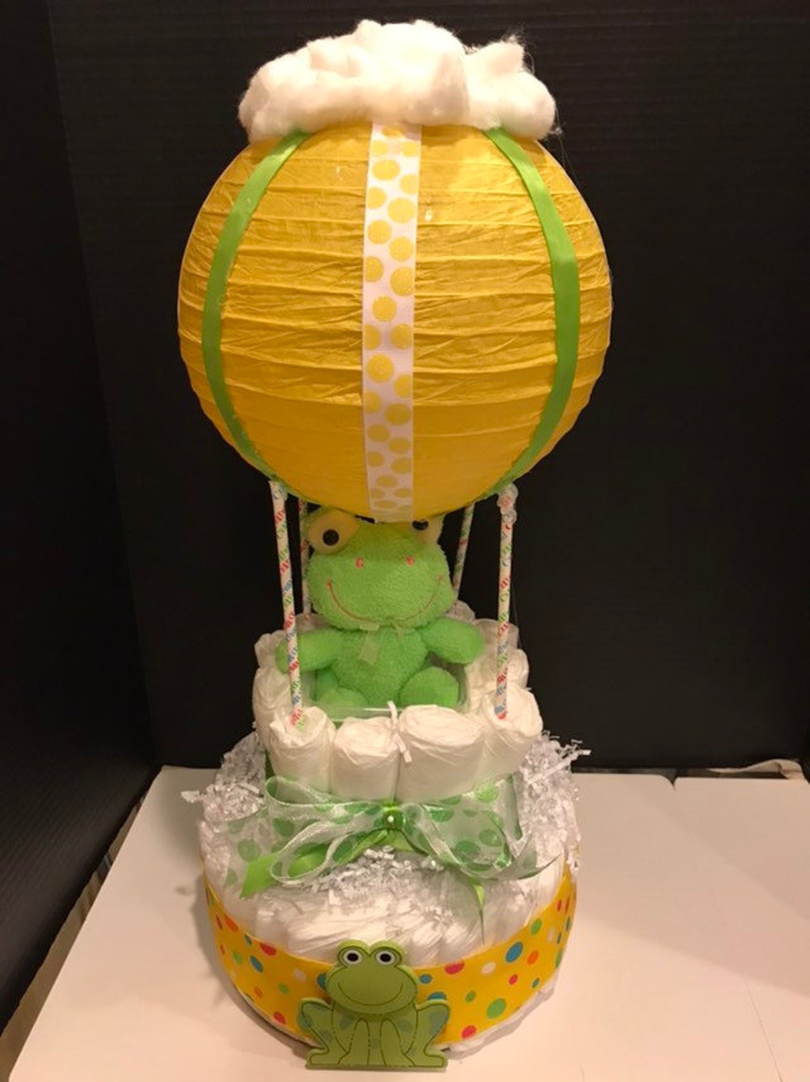 2 Tier Hot Air Balloon Diaper Cake - Etsy
