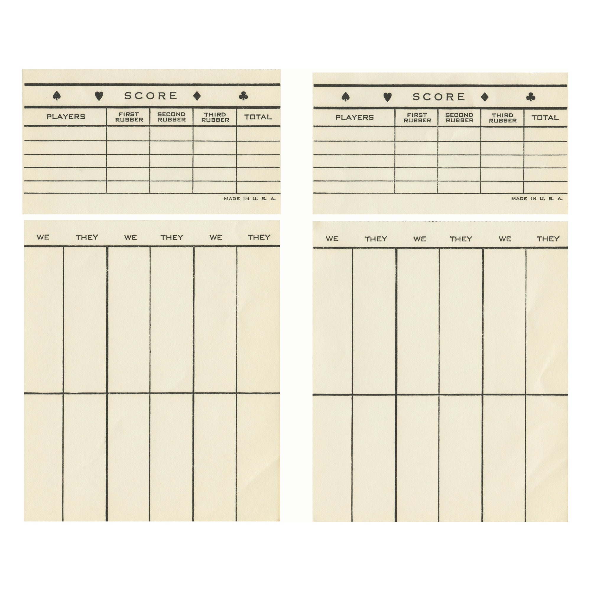 Vintage Paper Printable Digital Download Contract Bridge Score Pad and ...