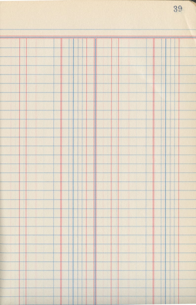 Vintage Paper Printable Digital Download Numbered Ledger - Etsy