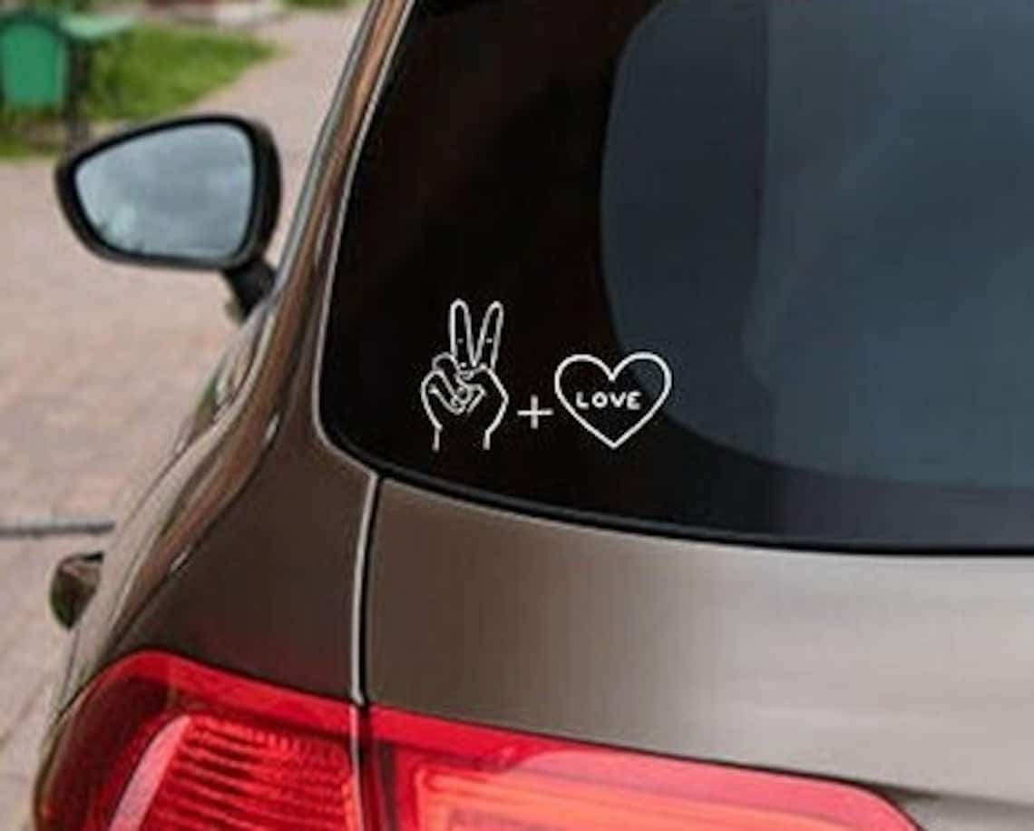 Car Decal, Peace, Peace Sign, Love, Peace and Love, Car Sticker - Etsy