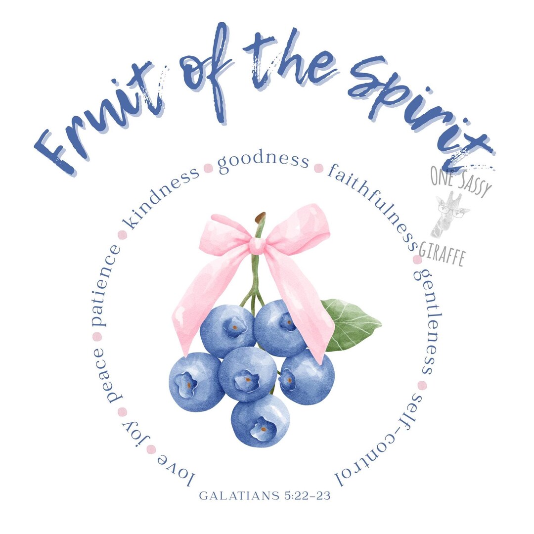 Blueberry, Fruit of the Spirit, Blueberry Budget, Galatians, Blueberries, PNG - Etsy