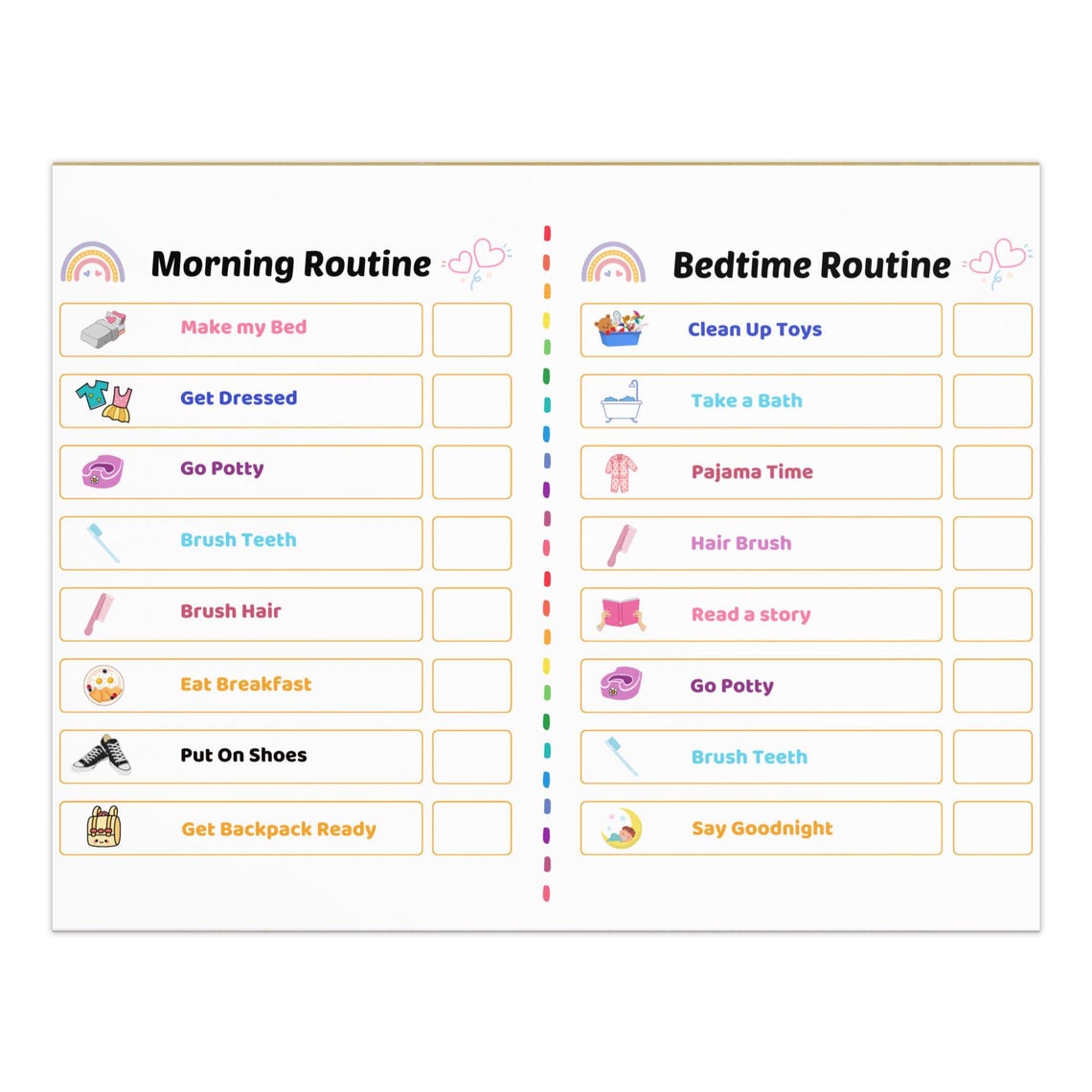 Kids Schedule, Kids Checklist, Kids Morning & Bedtime Routine Chart ...