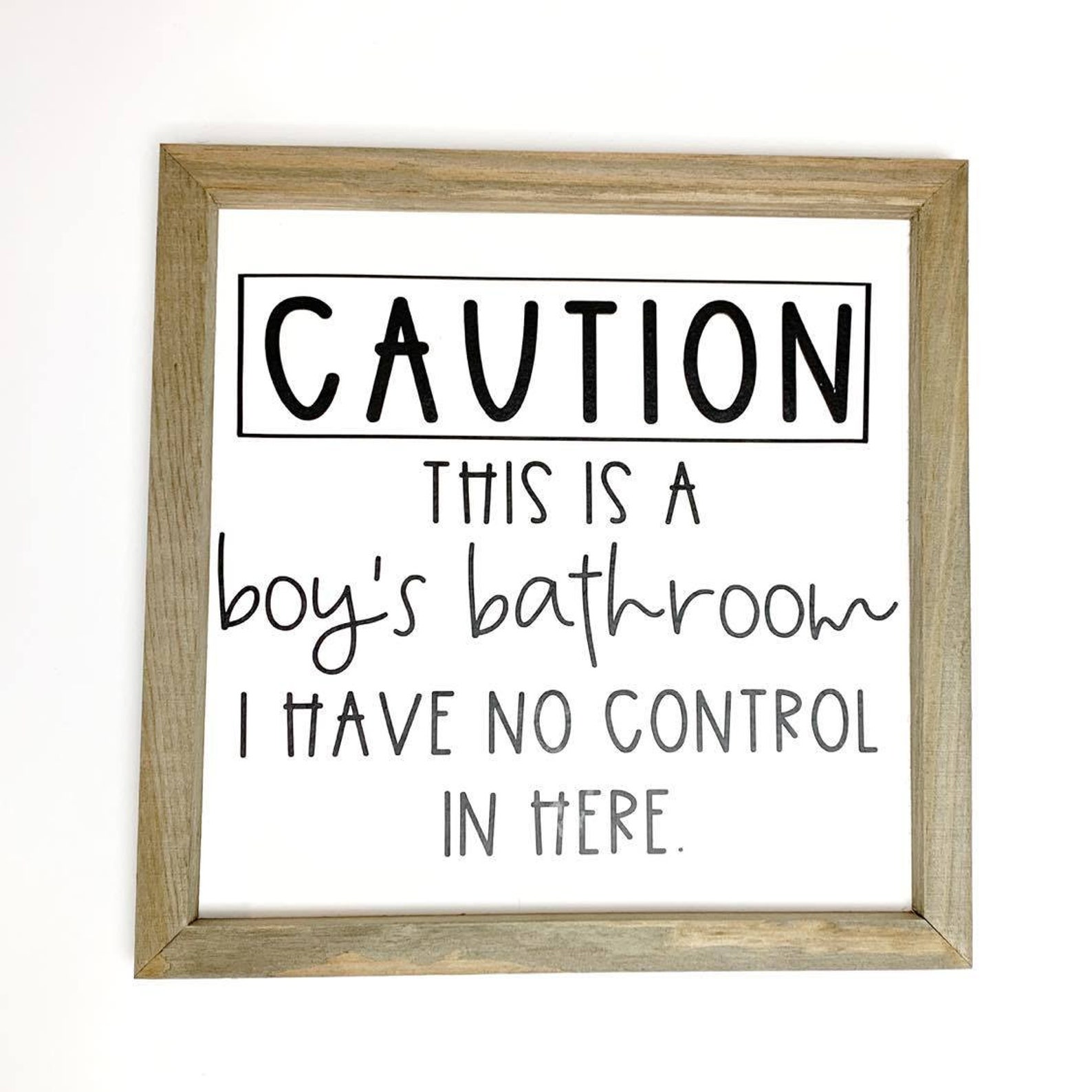 Bathroom Sign Caution Boys Farmhouse Sign Kids Bathroom - Etsy