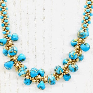 Aqua Golden Splendor Kumihimo Necklace Kit and Tutorial - Etsy