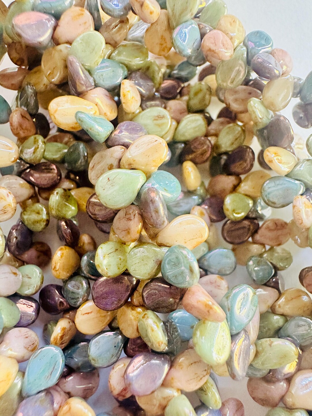 Picasso Luster Mix Czech Glass PIP Beads (50 Bead Strand) - Perfect for ...