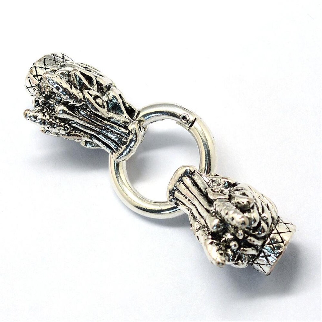 Silver Dragon Head Glue-in Clasp With Spring Gate - Perfect for ...