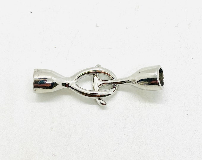 Silver End Cap Anchor Hook and Eye Set - Glue-in Kumihimo Clasp - Etsy