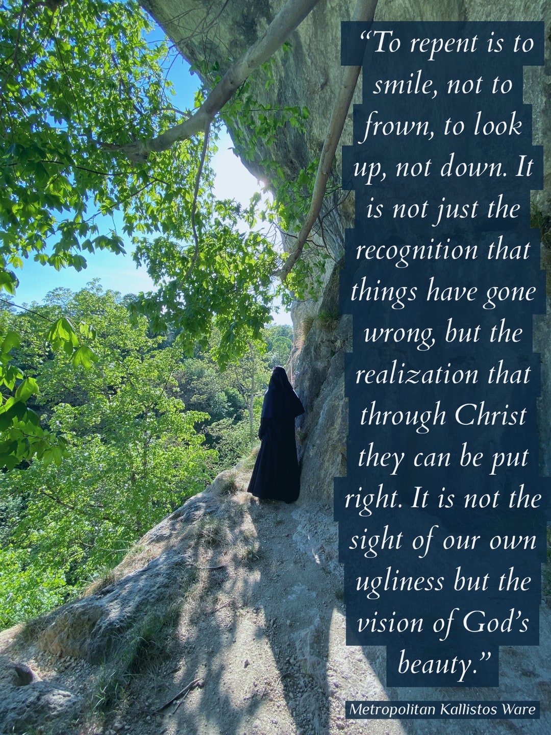 Handmade Mounted Quote | Metropolitan Kallistos Ware Quote “to Repent ...
