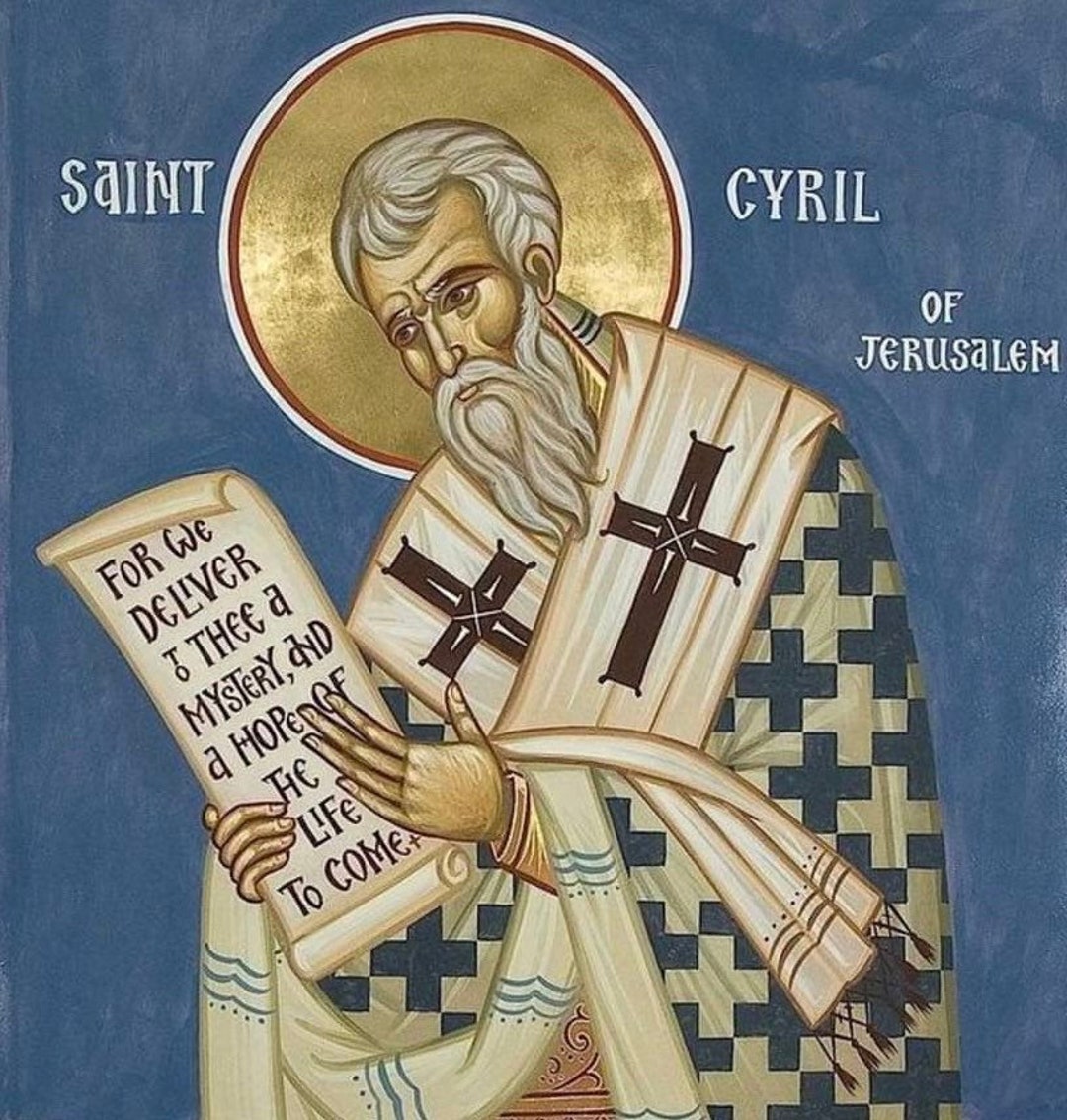 Handmade Mounted Icon | St Cyril the Great of Jerusalem - Etsy
