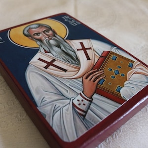 Handmade Mounted Icon | St Irenaeus of Lyons - Etsy