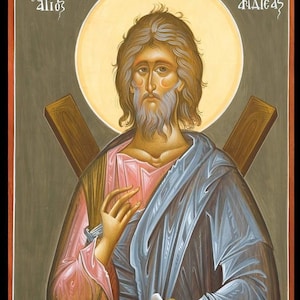 Handmade Mounted Icon | St Andrew the Apostle. Apsotle Andrew. the ...
