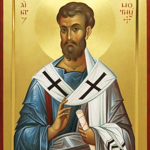 Handmade Mounted Icon | St Timothy the Apostle the Bishop of Ephesus ...