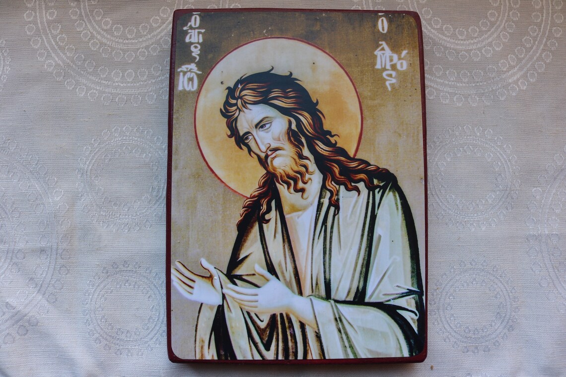 Handmade Mounted Icon. St John the Baptist | Etsy