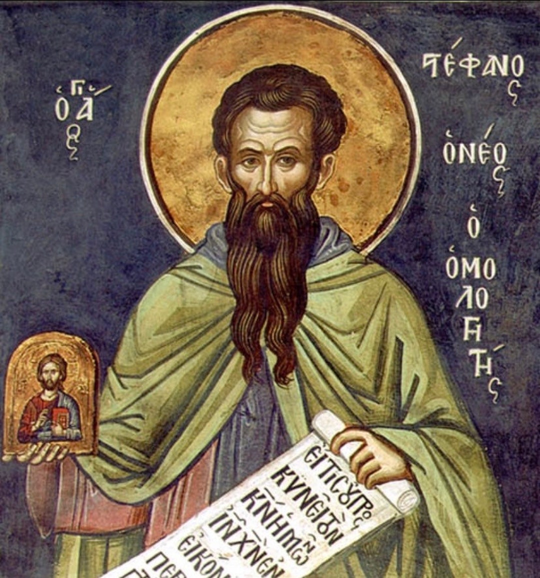 Handmade Mounted Icon | St Stephen the New Hieromartyr (monkmartyr) of ...